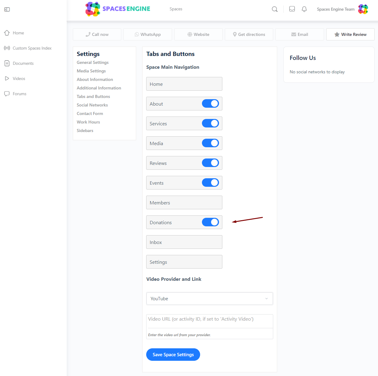 Creating Custom Tabs for Spaces - Spaces Engine